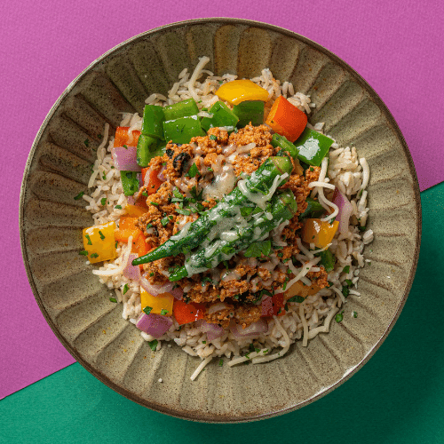 Chipotle Turkey Chili with Sauteed Peppers, Onions, Steamed Okra & Pep ...